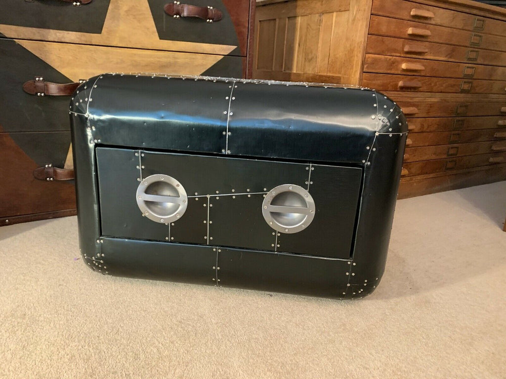 Timothy Oulton Aviator Black Hawk low chest of drawers coffee table rr ...